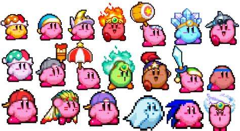 All Kirby Transformations Pixel Art