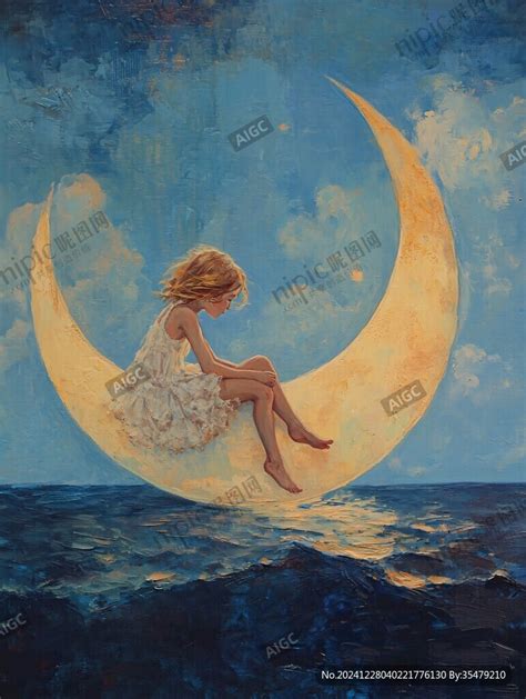 Ai创作图星月河幻想插画 月光插画月光下 月光下女孩 文艺梦境小女孩手绘 满月照插画 月夜装饰画 梦幻儿插插画 梦幻儿童插画超治愈 幻想梦境插画 梦境爱丽丝环游大海 月光画 插画梦幻女孩 梦幻