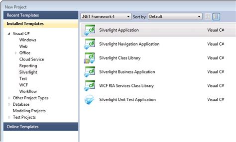 Silverlight 4 Project Types Part I Silverlight Application Seans Stuff