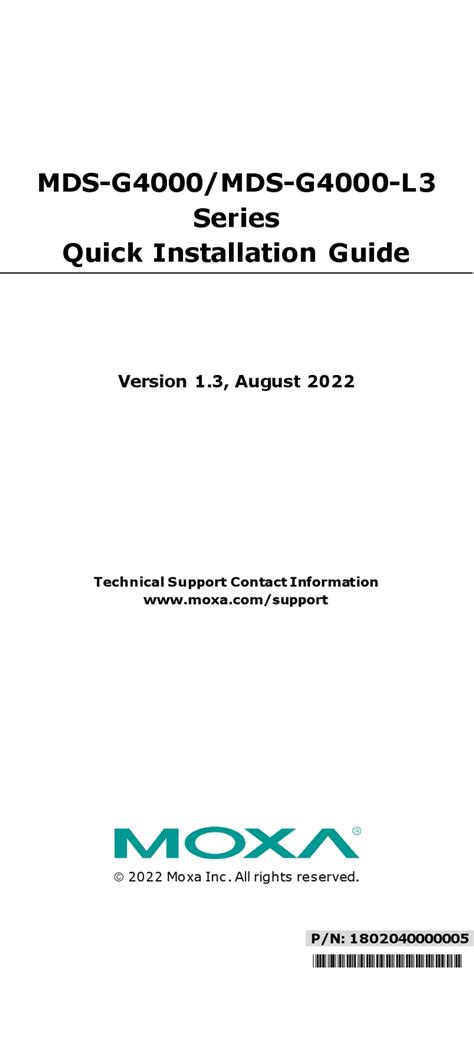 MOXA TECHNOLOGIES MDS G SERIES QUICK INSTALLATION MANUAL Pdf Download ManualsLib