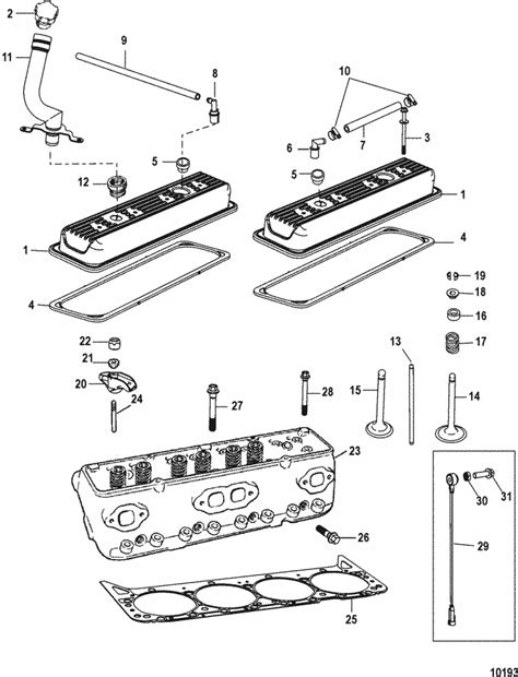 Mercruiser Scorpion 377 Cylinder Head And Rocker Cover Parts