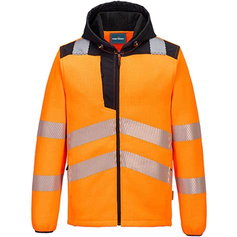 Portwest Pw335 Orange Hi Vis Technical Fleece Safetec Direct