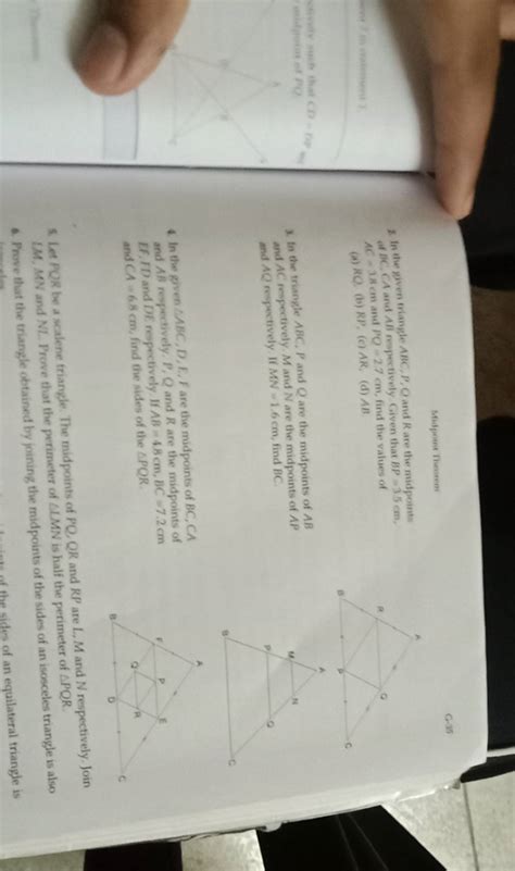 Midpont Theorem In The Given Triangle ABC P O And R Are The Midpoint Of