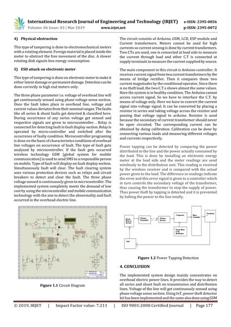 Irjet Power Theft And Fault Detection Using Iot Technology Pdf