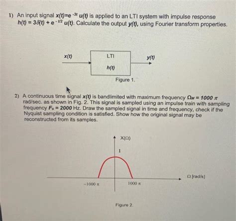 solved 1 an input signal x t e−3tu t is applied to an lti