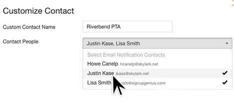 Assign Custom Contact Signupgenius