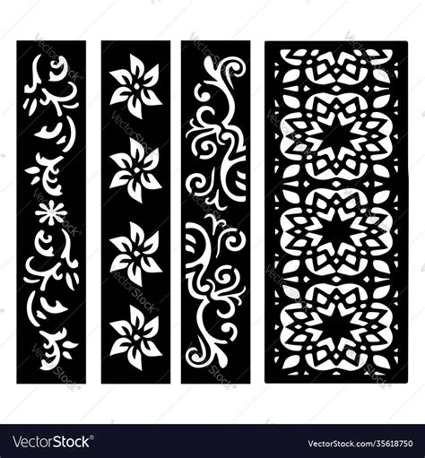 Laser Cutting Pattern Design Royalty Free Vector Image