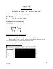 Lab Template Pdf CSE EEE Lab Answer Sheet Half Adder Full Adder Bit Incrementer And