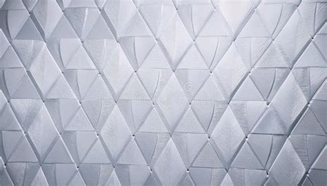 Futuristic White Wall High Tech 3d Render Of Diamond Tile Pattern Stock