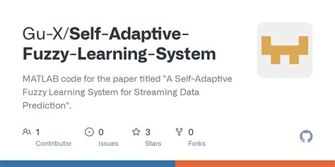 Github Gu Xself Adaptive Fuzzy Learning System Matlab Code For The Paper Titled A Self