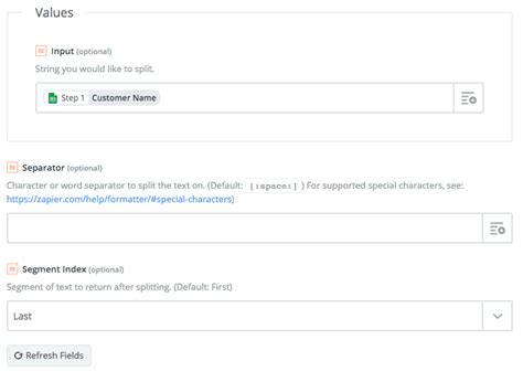 zapier separate first and last name from full name thinkific
