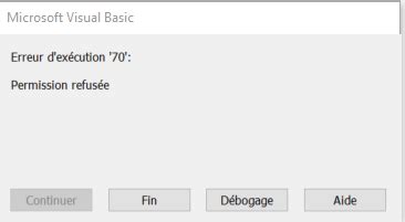 Excel Execution Error 70 Permision Denied When I Run A Python Script Using Vba Stack