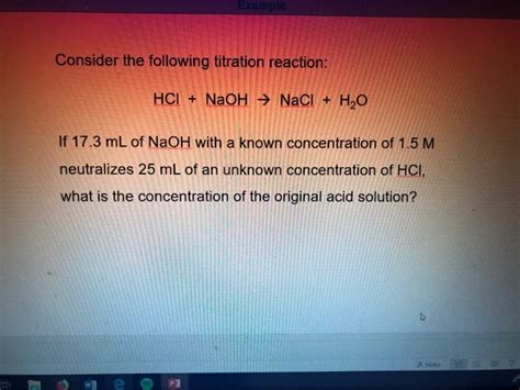 Solved Consider The Following Titration Reaction HCI NaOH Chegg