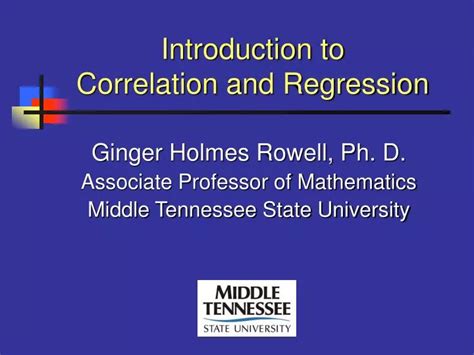 Ppt Introduction To Correlation And Regression Powerpoint