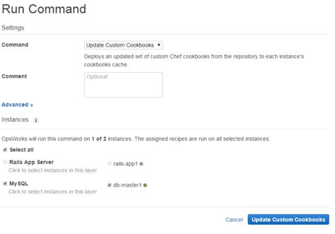 Updating Custom Cookbooks Aws Opsworks