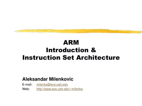 Ppt Arm Introduction And Instruction Set Architecture Powerpoint