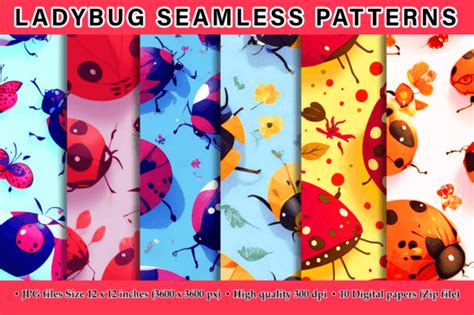 Ladybug Seamless Patterns Graphic By Naznin Sultana Jui · Creative Fabrica