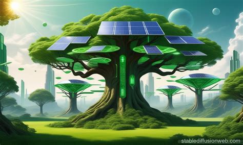 Biotech Tree Harvesting Solar Energy Stable Diffusion Online