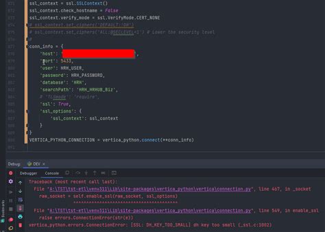 Ssl Dh Key Too Small Error · Issue 507 · Verticavertica Python · Github