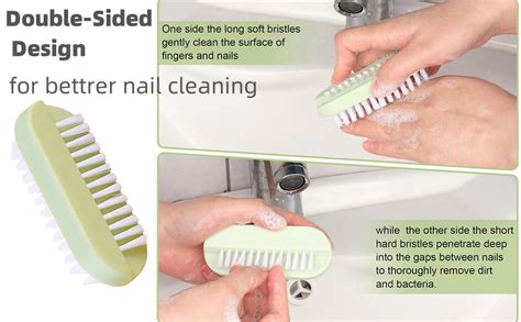 Nail Cleaning Brush For Fingernails And Hands 4 Pack Double Sided Nail