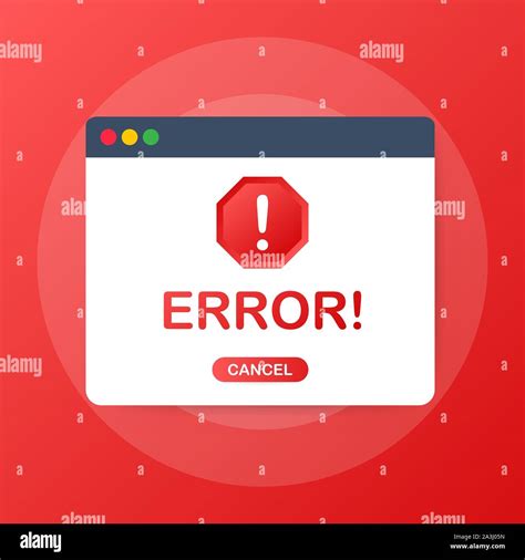 Window Operating System Error Warning Vector Stock Illustration Stock Vector Image Art Alamy