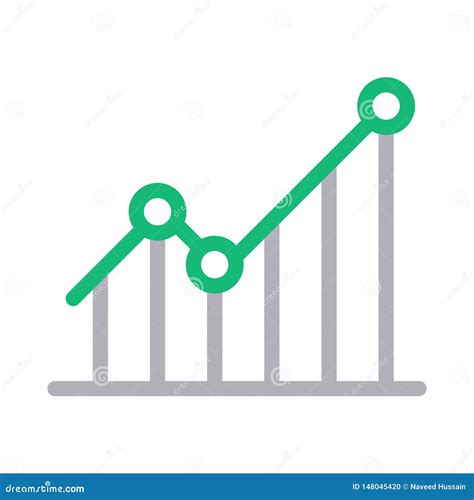 Analytic Graph Thin Color Line Vector Icon Stock Illustration