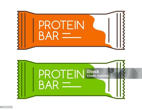 Protein Bar Icon Protein Snack Chocolate Energy Mockup Vector Flat