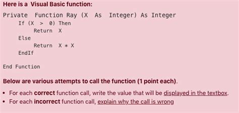 Solved Here Is A Visual Basic Function Below Are Various Solved Here Is A Visual Basic Function Below Are Various