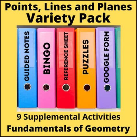 Points Lines And Planes Geometry Variety Pack Activities Guided Notes