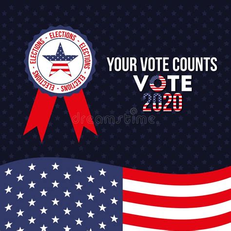 Your Vote Counts 2020 With Usa Star In Seal Stamp Vector Design Stock