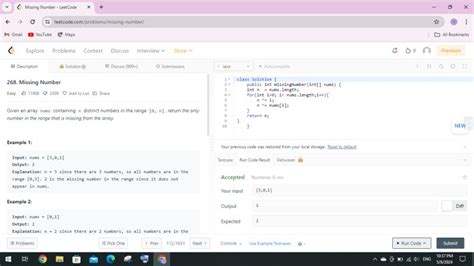 Day 12 Of Leetcode Challenge Missing Number Lavanya V Posted On The