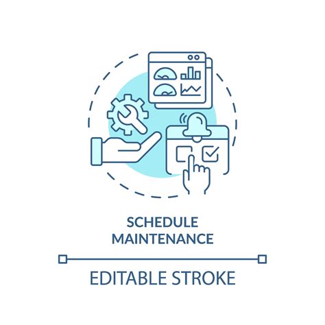 2d Editable Blue Icon Schedule Maintenance Concept Isolated Vector