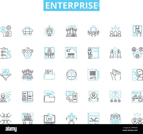 Enterprise Linear Icons Set Innovation Profitability Growth Scalability Efficiency