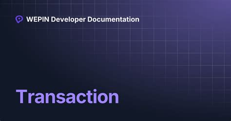 transaction wepin developer documentation