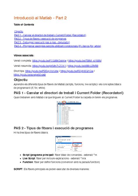 Check List 02 Introduccio Matlab Part2 Introdcci Al Matlab Part 2