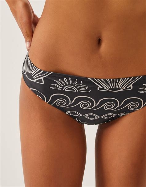 Macie Shell Print Bikini Bottoms Black Bikini Bottoms Monsoon Global