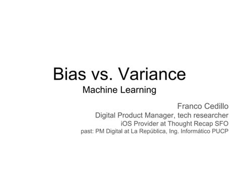 Bias Vs Variance Pptx
