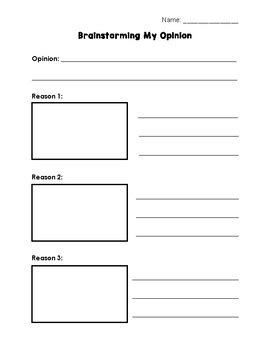 Opinion Brainstorming By Shumakers Schoolhouse Tpt