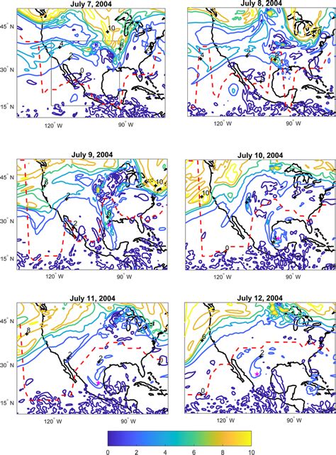 Maps Of Pv Color Contours Every 2 Pvu With Zero And Negative Values