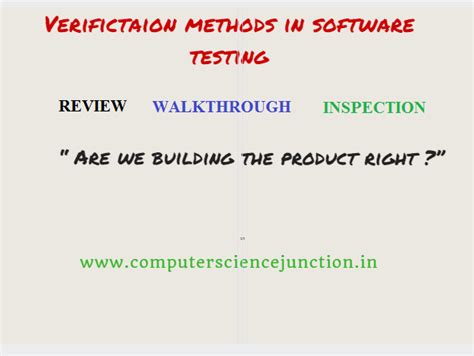 Verification Methods In Software Testing Skilles Science Junction
