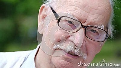 Portrait Of An Old Man S Face Gray Hair Mustache And Wrinkles 80 Year