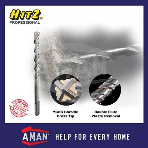 Hitz Sds Plus Drill Bits 4 Flute Cutter Carbide Tip 22mm 32mm Concrete Masonry Rotary Hammer