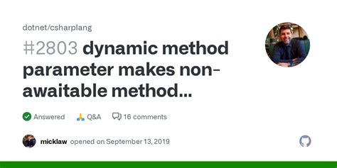 Dynamic Method Parameter Makes Non Awaitable Method Awaitable · Dotnet