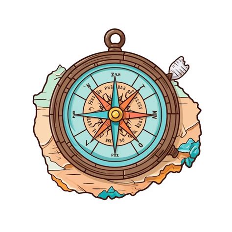Premium Photo A Cartoon Compass With A Map And A Toothbrush On It