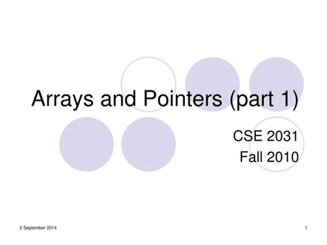 Ppt Arrays And Pointers Part 1 Powerpoint Presentation Free