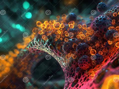 Abstract Cellular Structure Vibrant Network Of Interconnected