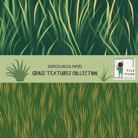 Grass Textures Digital Paper Patterns Seamless Digital Paper Pack