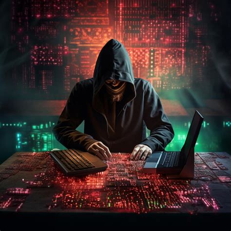 Premium Ai Image Internet Crime Concept Hacker Working On A Code On Dark Digital Background