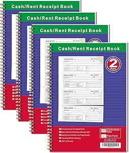 Money And Rent Receipt Book 2 Part Carbonless 7 58 X 11