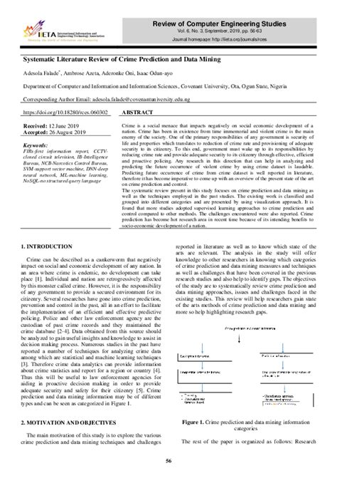 Pdf Systematic Literature Review Of Crime Prediction And Data Mining